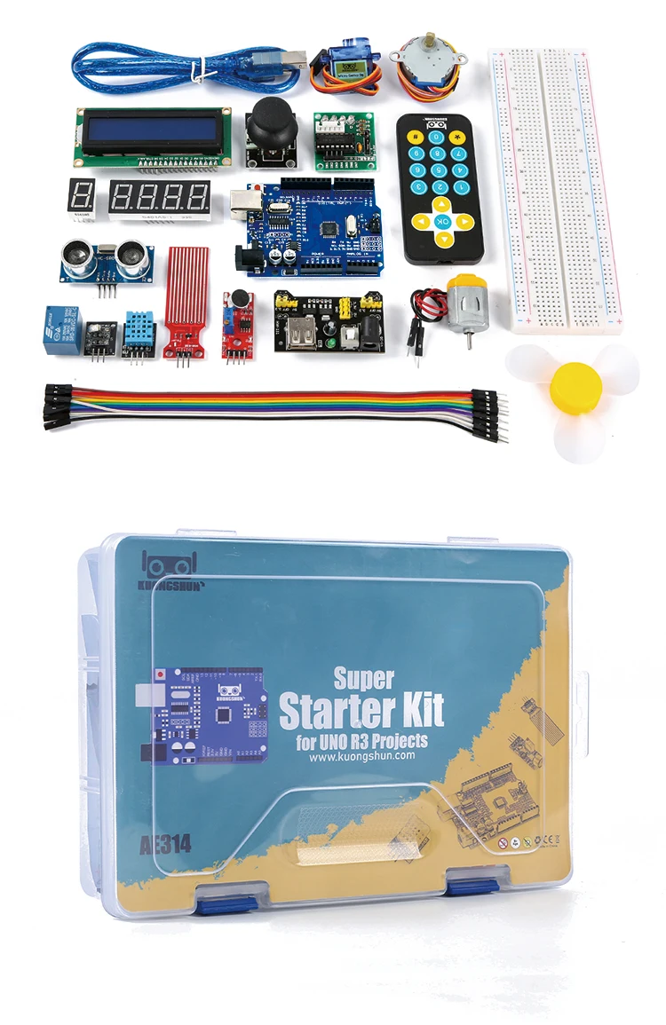 ACEBOTT Super Starter Kit Including Breadboard 1602 IIC Jumper Wire Set ...