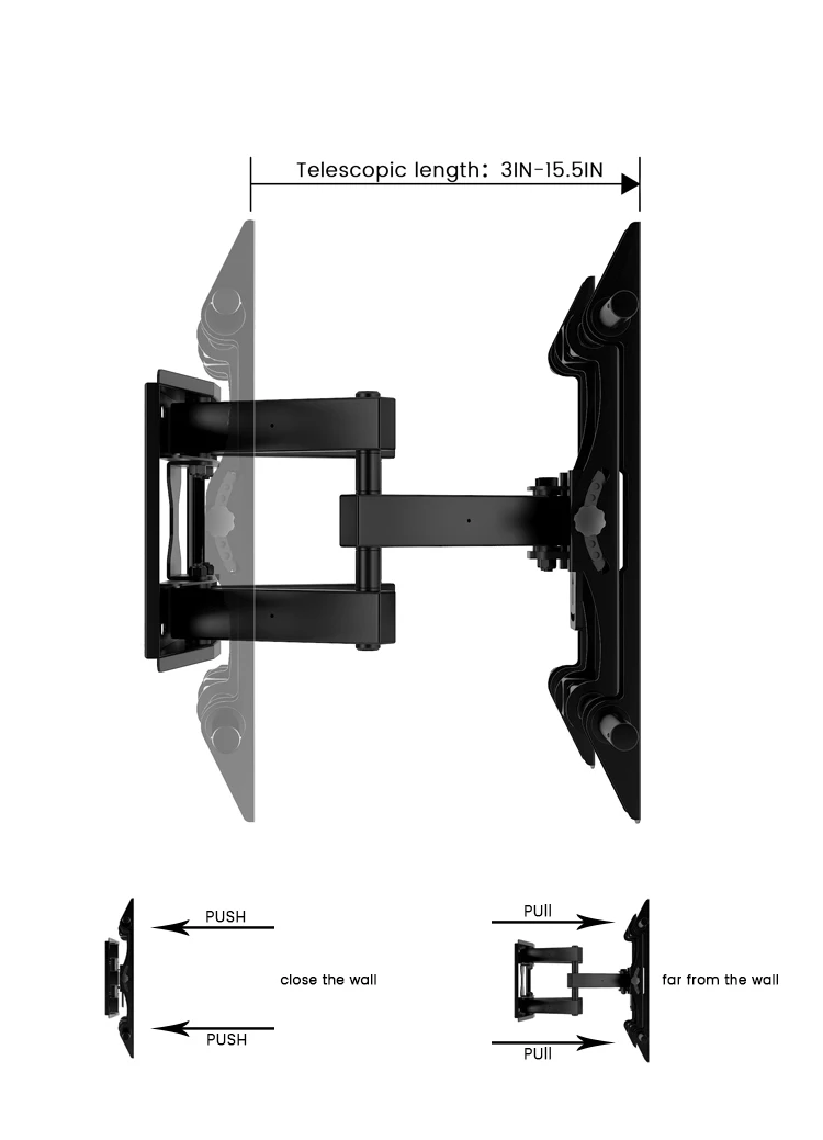 Home Modern Extendable Wall Mount Television Bench Simple Style Long ...