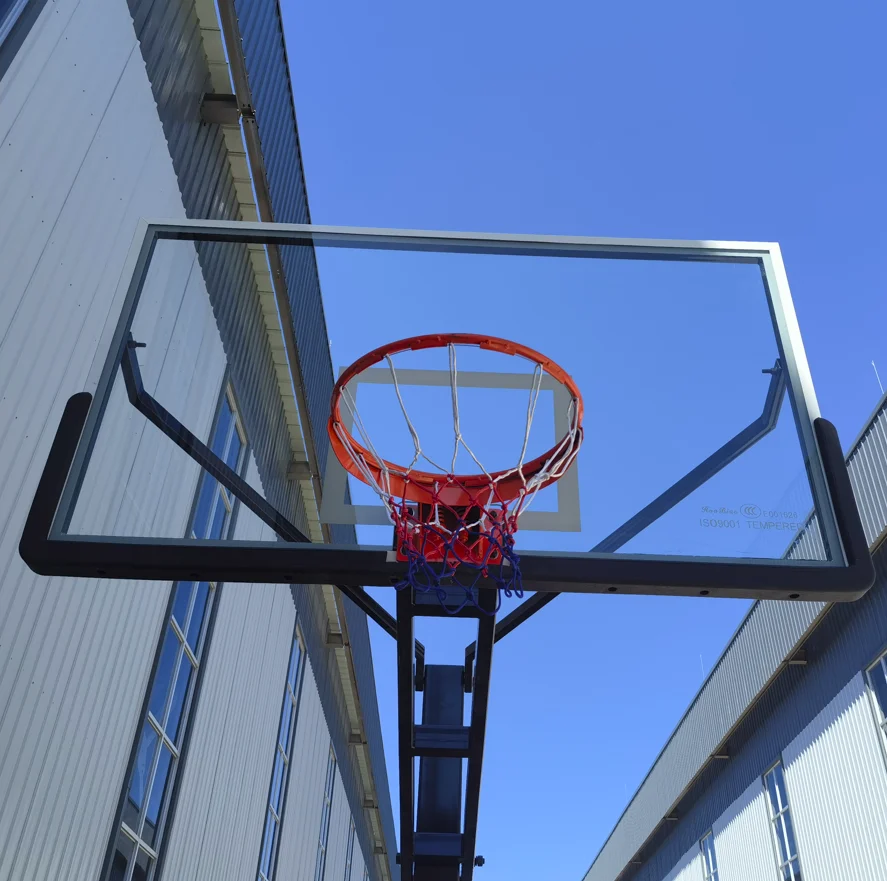 Adjustable Outdoor Inground Basketball Hoop With Tempered Glass ...