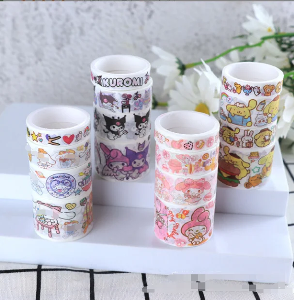 Botu Cartoon Sanrioed My Melody Kuromi Kawaii Diy Hand Account Tape Ins Girl Heart Kawaii ...