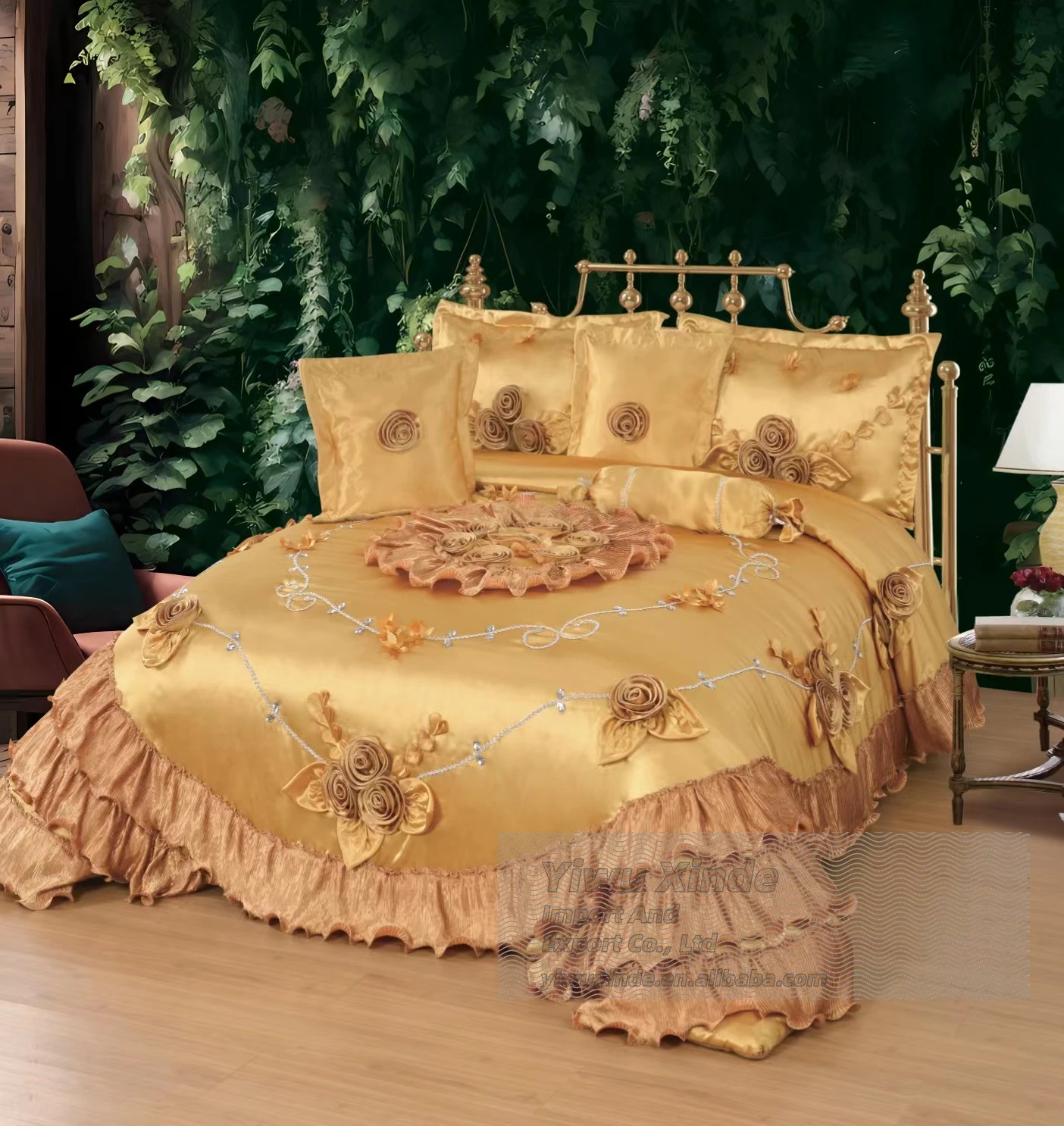 Wholesale Wedding Comforter Duvet Set 6pcs satin resistant duvet set ...