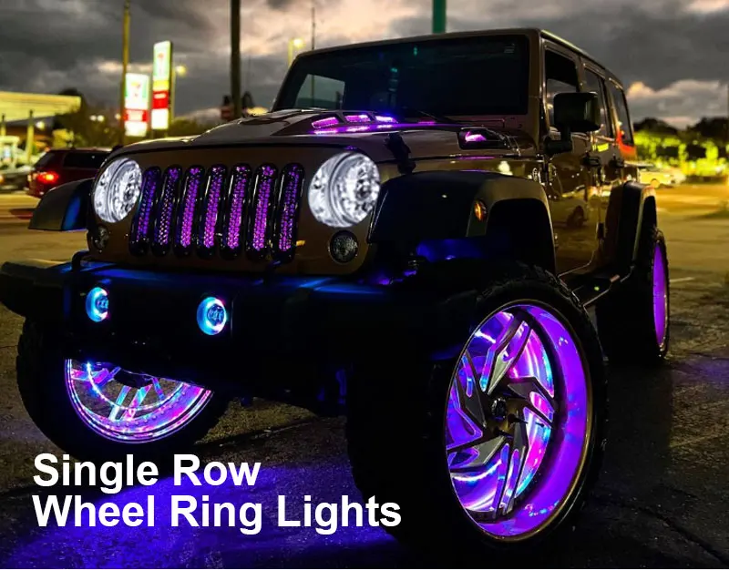 14 15.5 17 Inch Rgb Led Wheel Rim Light Ip68 Waterproof Turn Signal ...