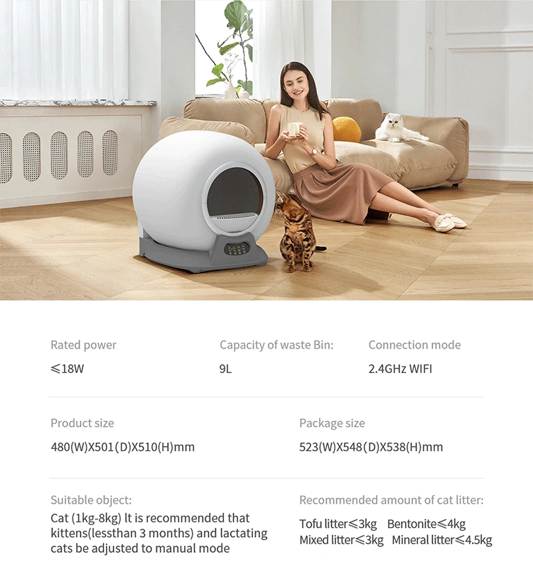 Factory Large Enclosed Automatic Cat Toilet Smart App Control Self ...