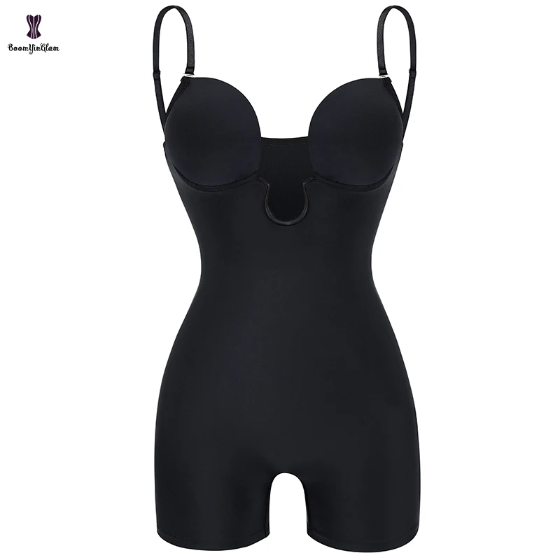 Fajas Colombianas Backless Women Bodysuit Black Padded Cup One-piece ...