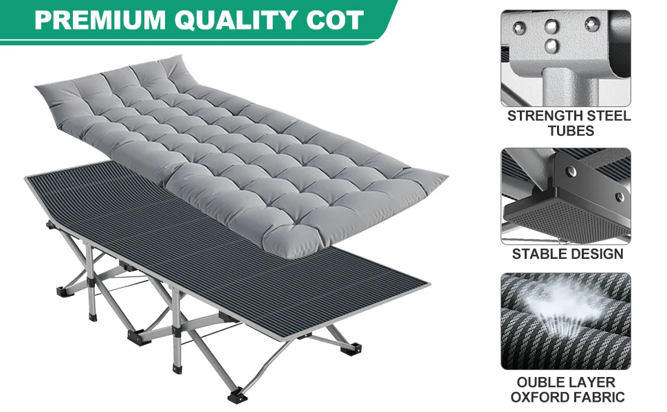 Portable Outdoor Folding Bed - Ideal for Camping & Travel