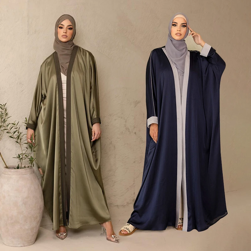 Classic flowing soft open abaya custom islamic clothing front open ...