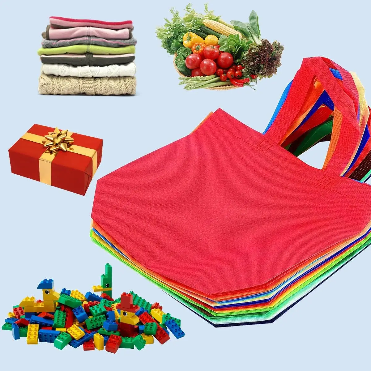 Reusable Shopping Bags,Multi-color Non Woven Bags,Colorful Canvas Tote ...