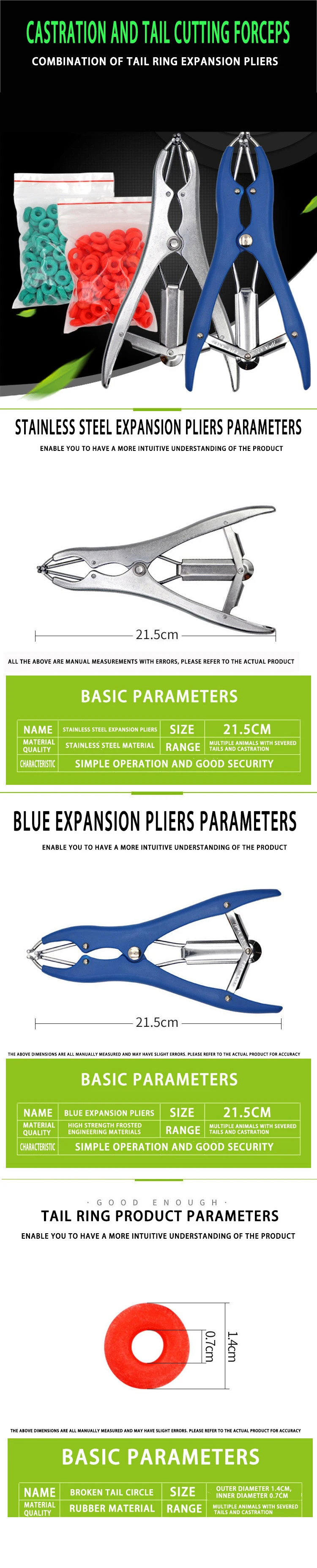 Pig Sheep Goat Dog Castration Forceps Blue Cutting Tail Castration Burdizzo Clamps Plastic ...