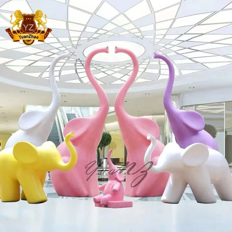 Life Size Fiberglass Elephant Sculptures for Park Decoration