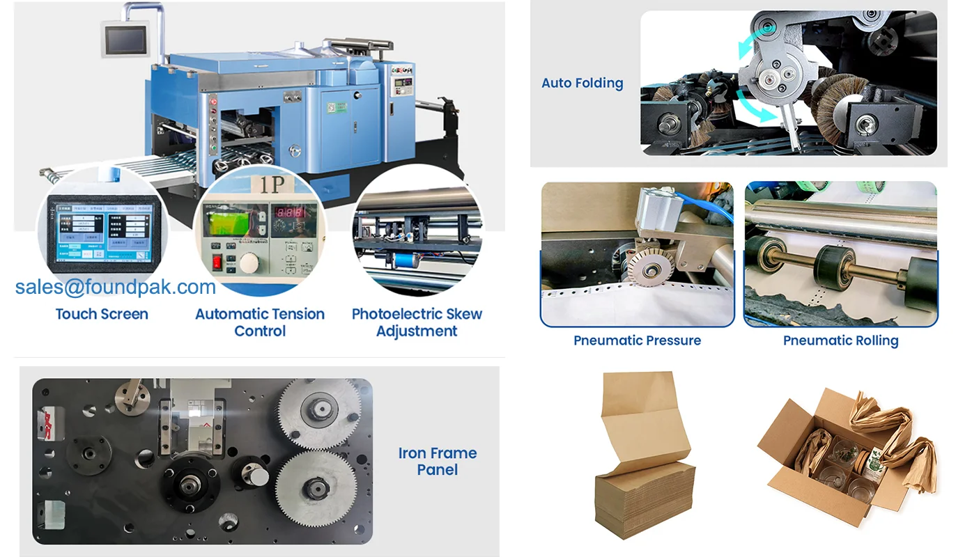 380mm And 760mm Fanfold Kraft Paper Cushion Machine For Paper Ranpak ...