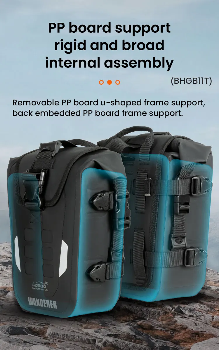 LOBOO Wanderer Series Crash Bar Bag - Durable Motorcycle Bag