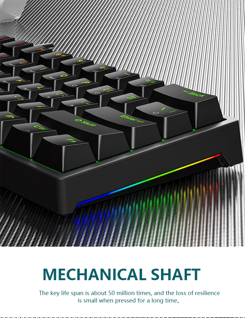 LEAVEN K620 Mechanical Keyboard - 61 Keys with LED Backlit