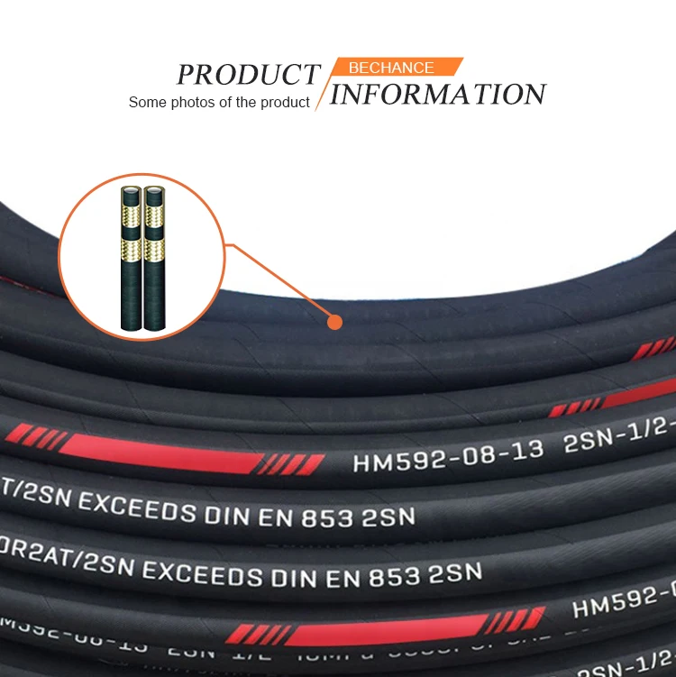 Sae Layer 2 Steel Wire 3/8 Hydraulic Hose Assembly
