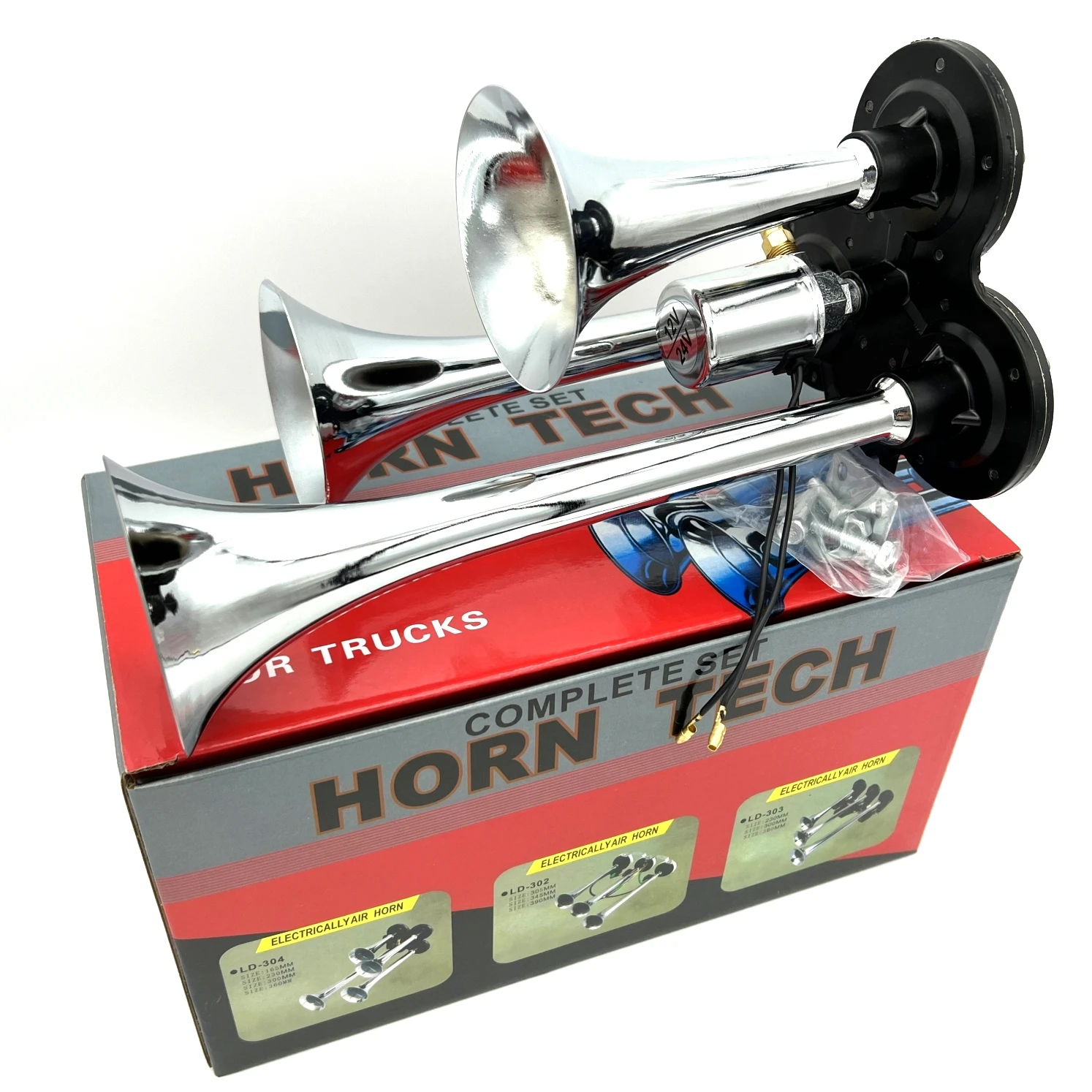 3 Pipe Air Horn 12/24V Truck Horn - 115db Sound Level