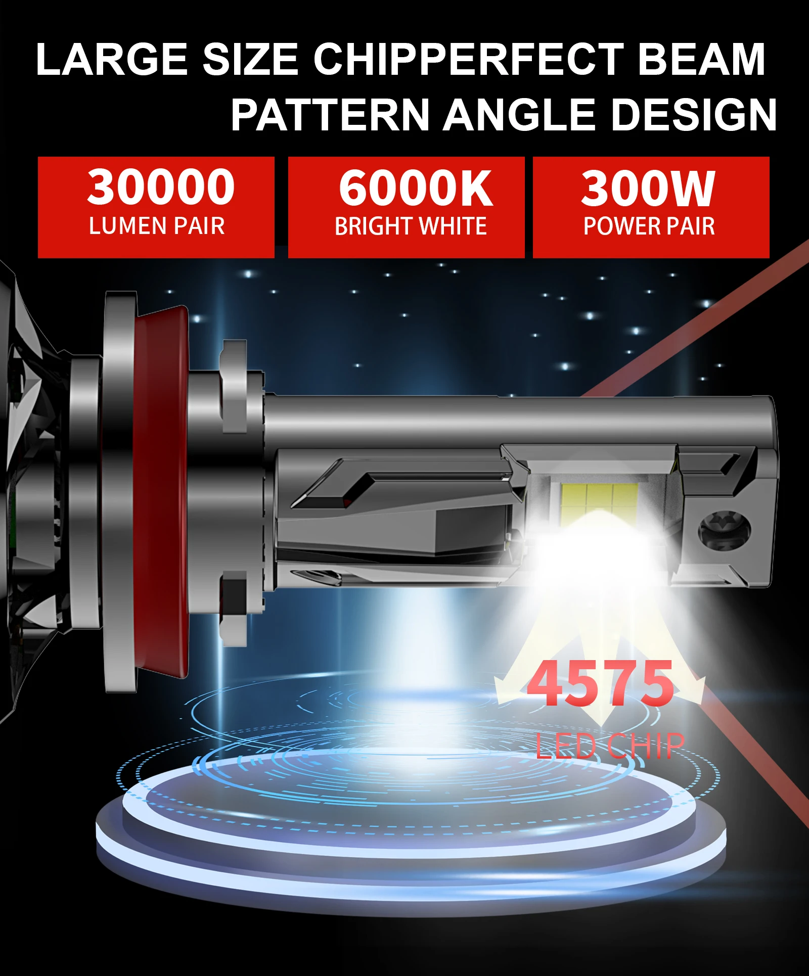 TF150 H1 H4 Led Headlights 300W 30000lm High Bright Canbus