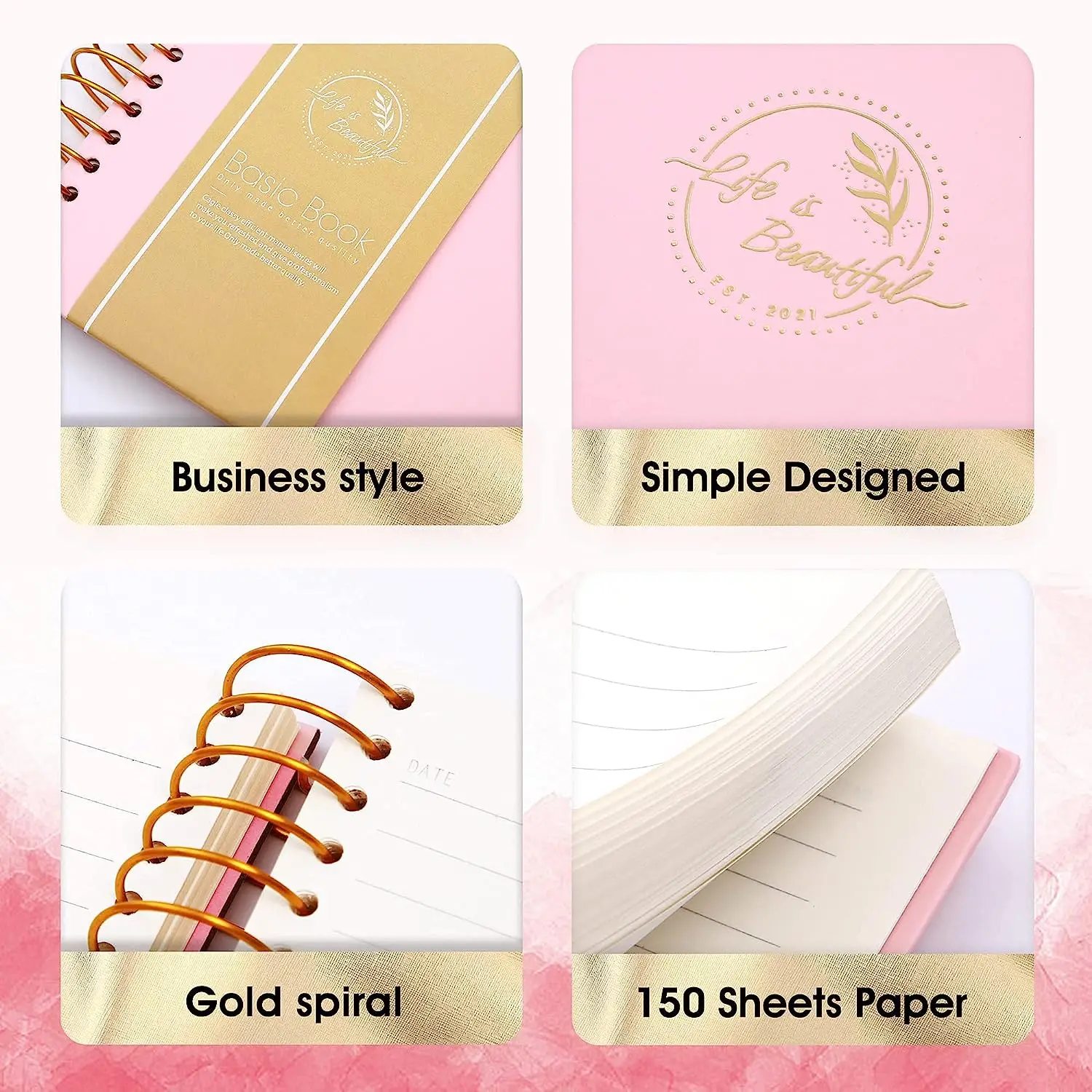 Cagie 7" X 10" Spiral Notebook Custom Logo Notebooks Hardcover School ...