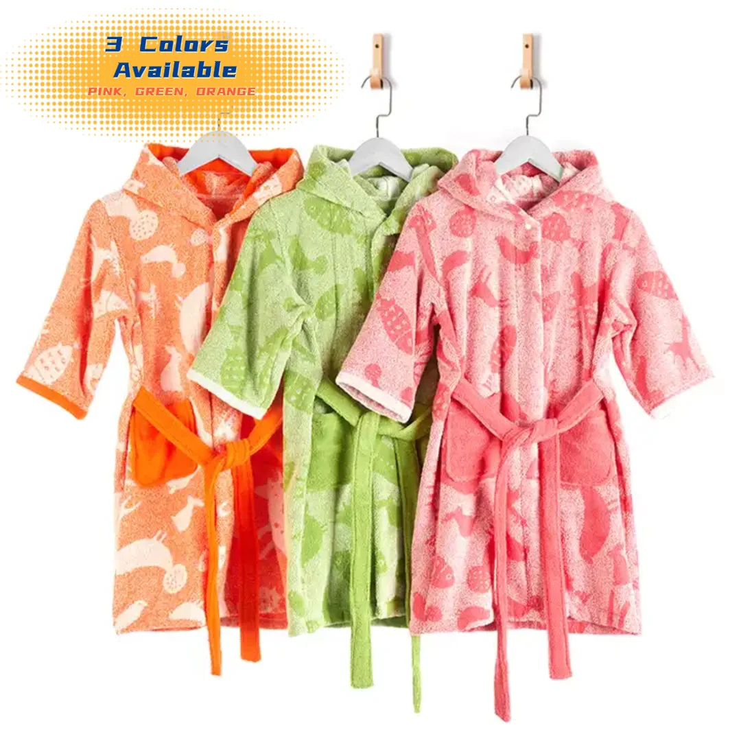 Organic Cotton Striped Baby Hooded Towel Custom Color Solid Bathrobe ...
