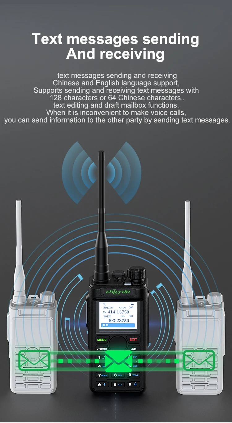 Chierda UV58D Digital Dual Band Two-Way Squelch Radio
