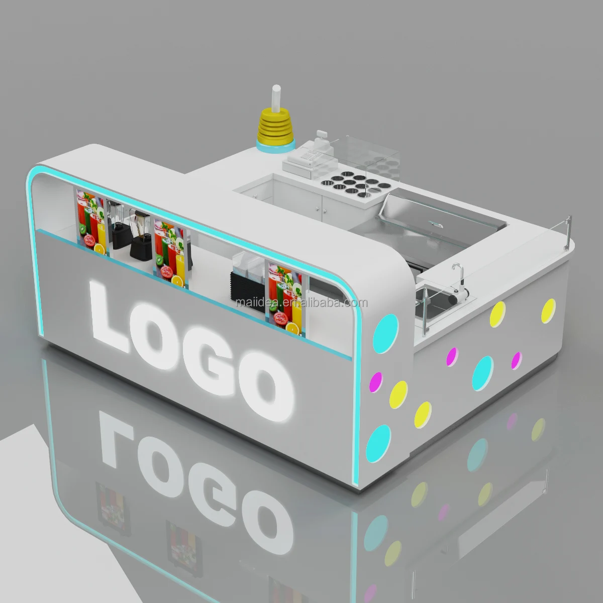 Bubble Tea Display Kiosk - Stylish & Popular Juice Bar