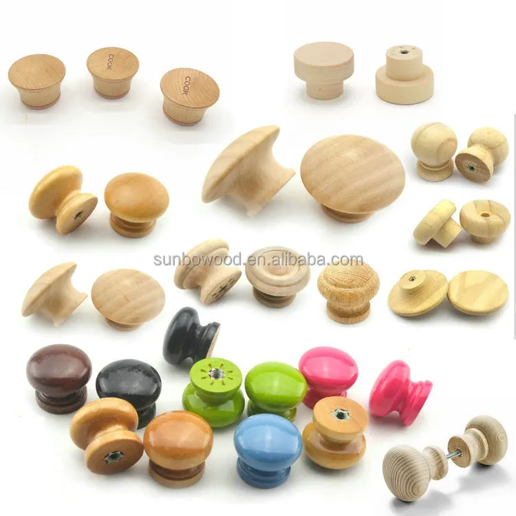 Factory Custom Carved logo Wooden Knob Handle Use for Pot Kitchenware ...
