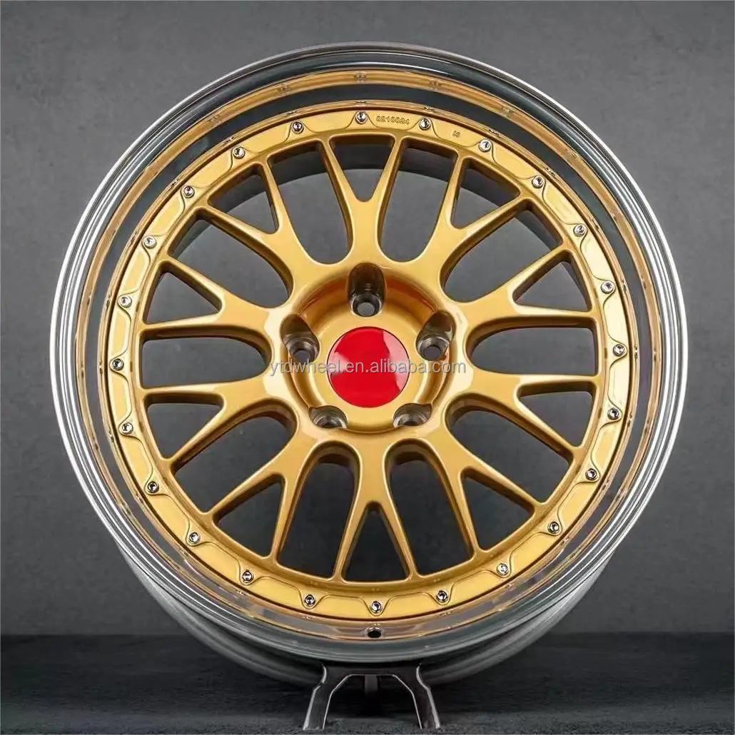 Custom Light Weight 2 Piece Gold Replica Bbs Lm Sport Alloy Wheels ...
