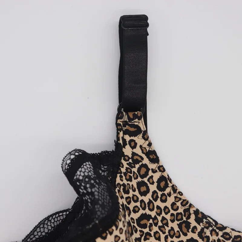 36d-46g Woman Leopard Print Bra Set Gathering Adjustable Sexy Bra And ...