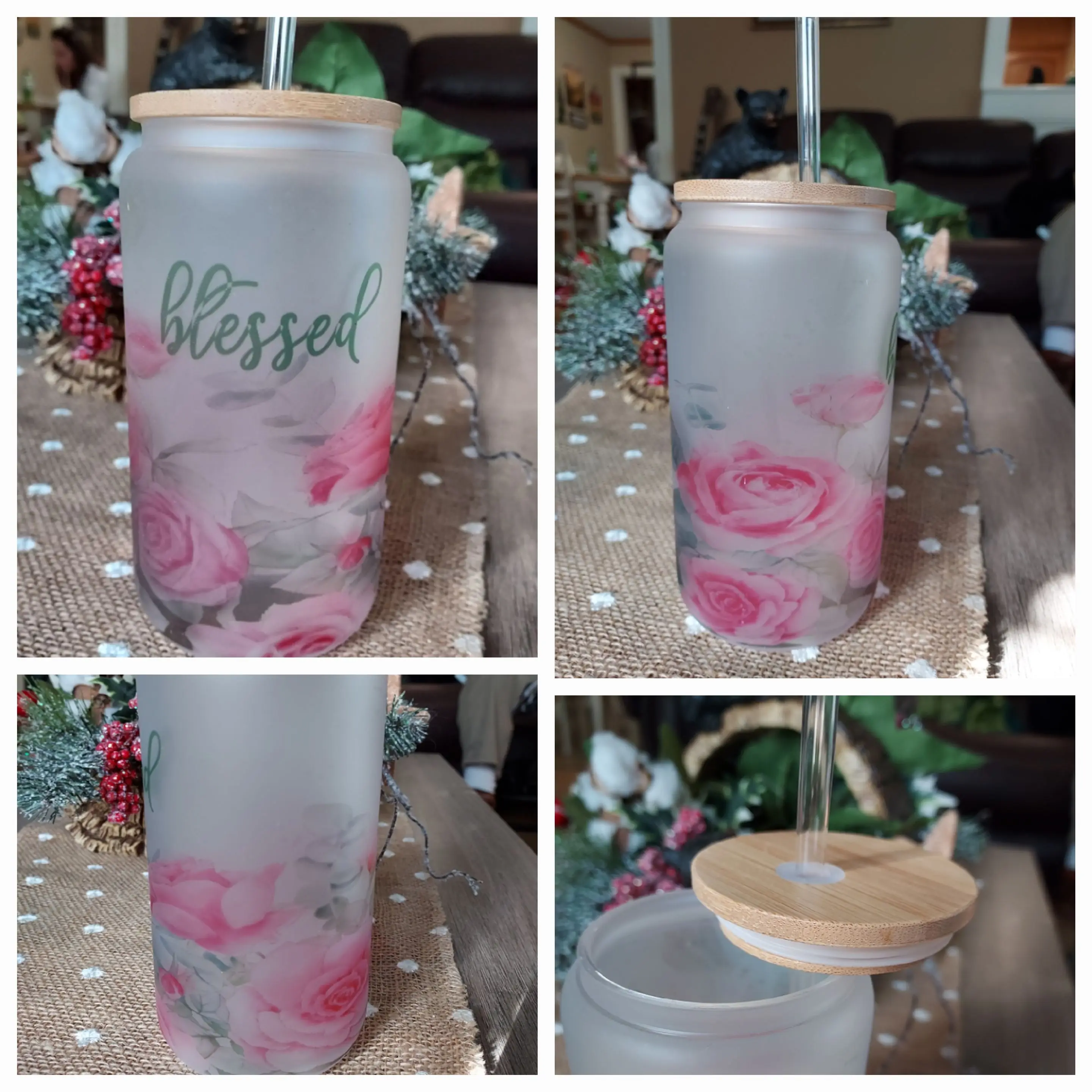 Usa Warehouse 12oz 16oz Diy Blank Sublimation Can Shaped Beer Glass Cups With Bamboo Lid And ...