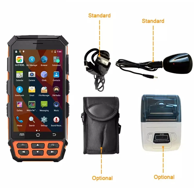 Android Pda Barcode Scanner 1d 2d Optional Long Range 5-6 Meters R2000 ...