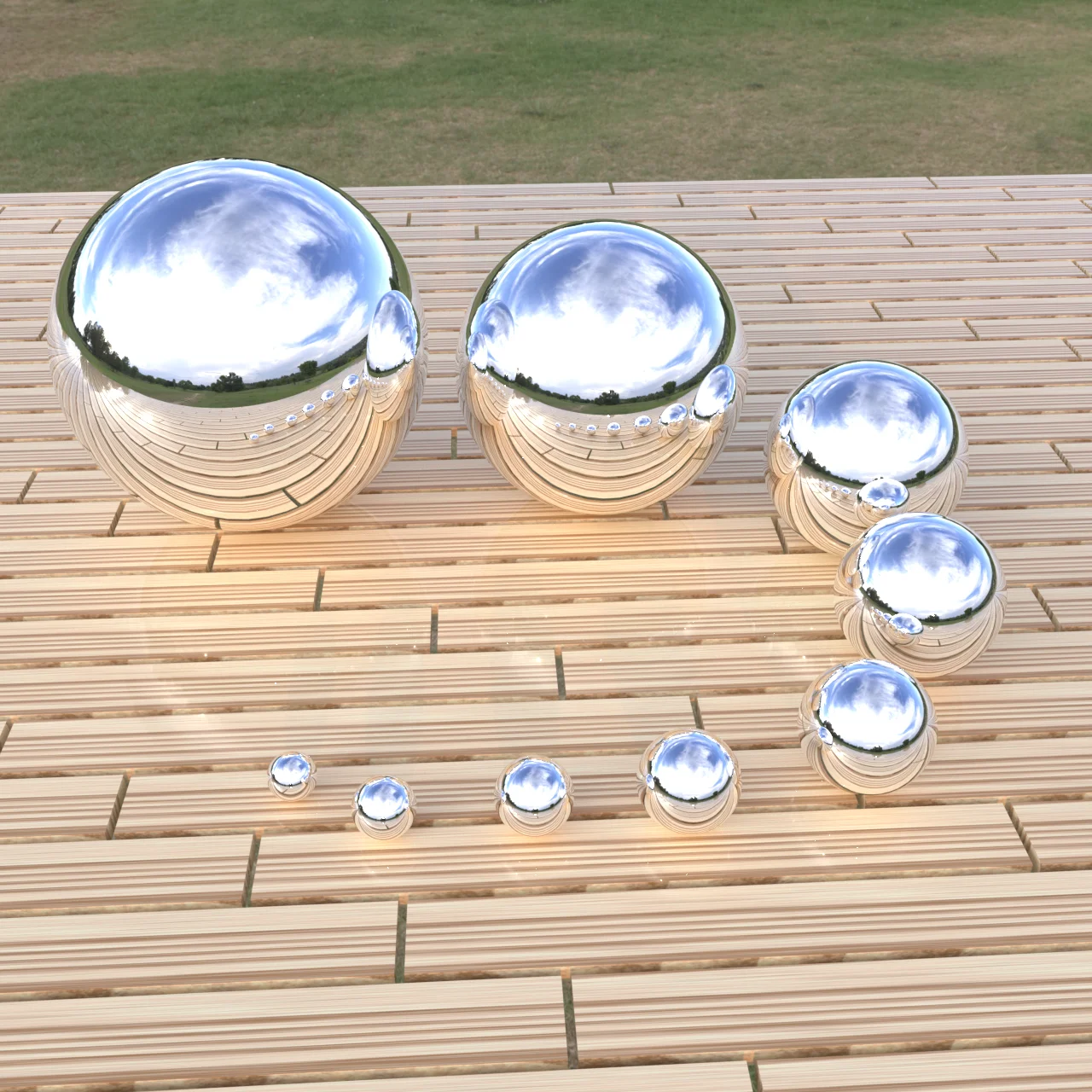 Esfera hueca AISI de acero inoxidable pulido 1000mm para jardín