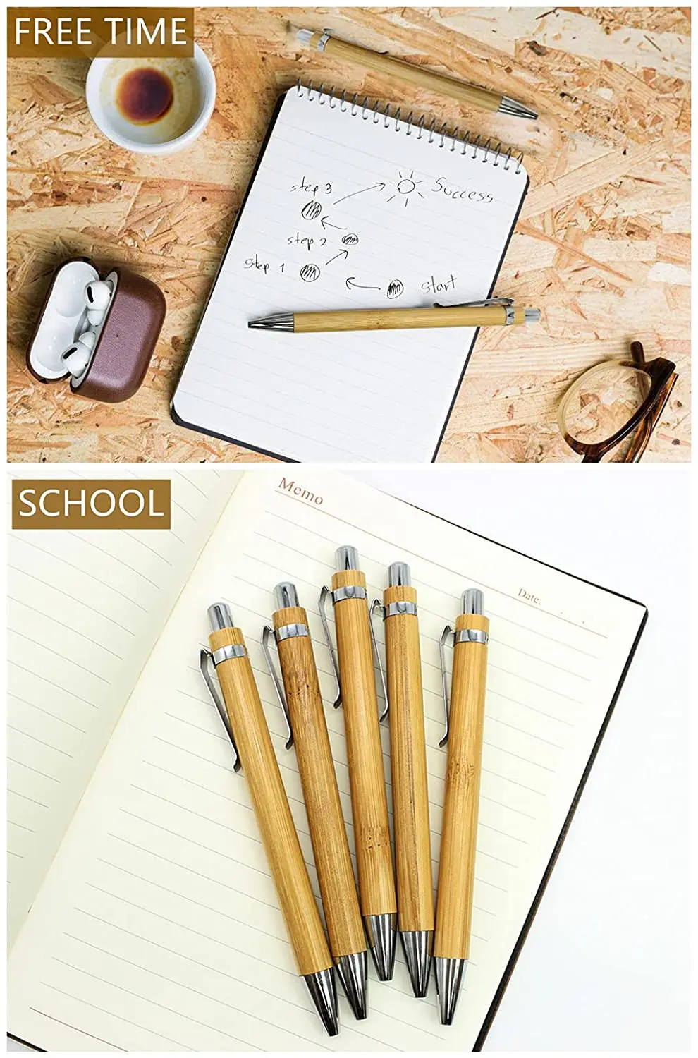Cheap Personalized Recycled Pen Eco-friendly Natural Bamboo Ballpoint Pens For Office & School ...
