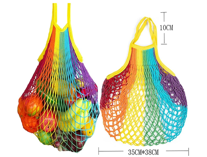 Eco Friendly Reusable Colorful Net Crochet String Shopping Bag Grocery ...