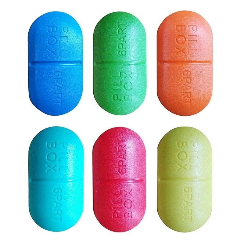 Customization High Quality Capsule Plastic Pill Box With 6 Plastic ...