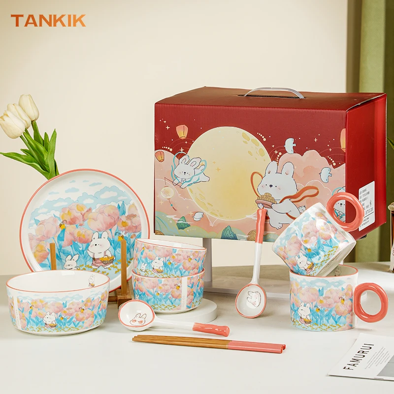10-piece Ceramic Dinnerware Set For Family Housewarming Valentine's Day ...
