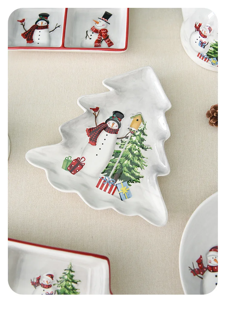 Eco-Friendly Ceramic Dinner Plate Set for Kids - Christmas Dinnerware ...