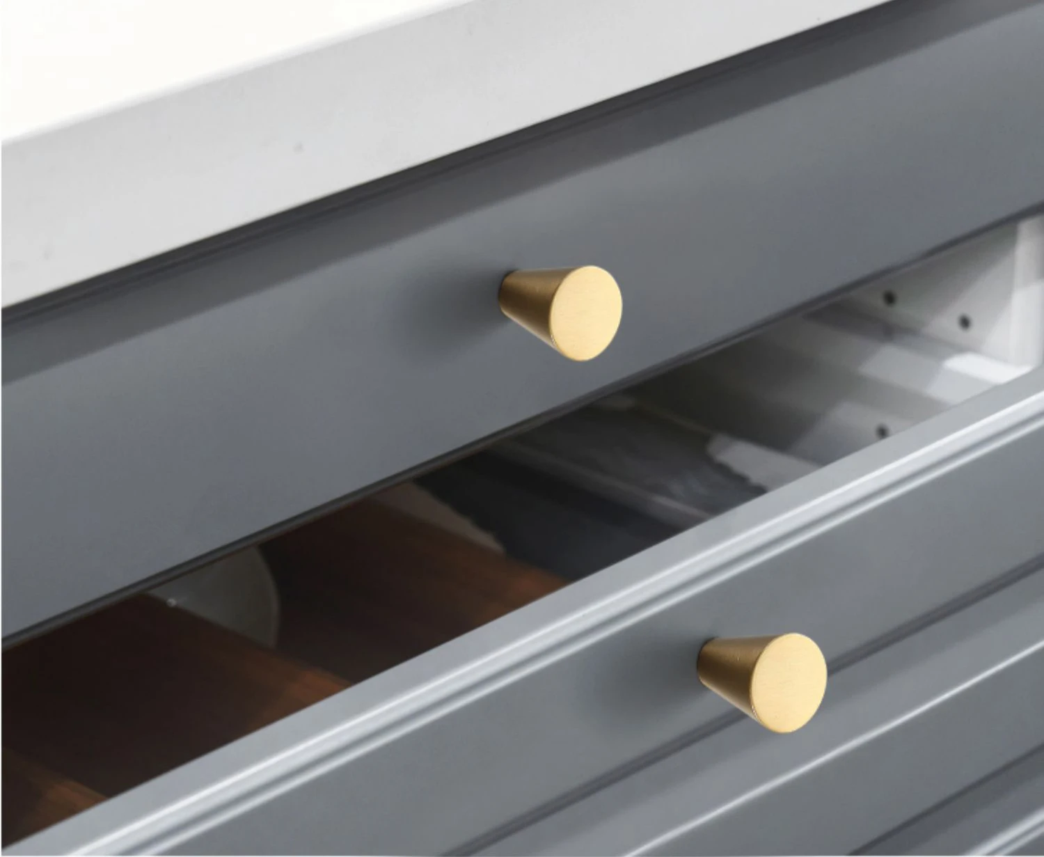Koppalive Modern Luxury Drawer Wardrobe Solid Satin Brass