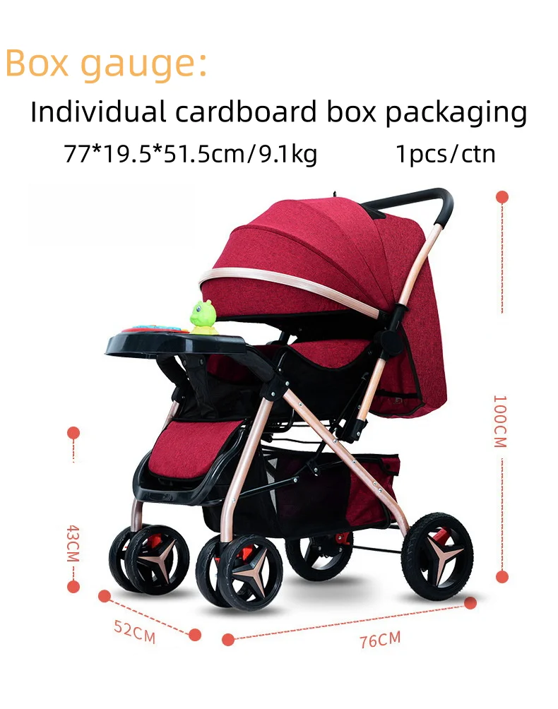 Sitting And Lying Down Strollers Foldable Two-way Children's ...