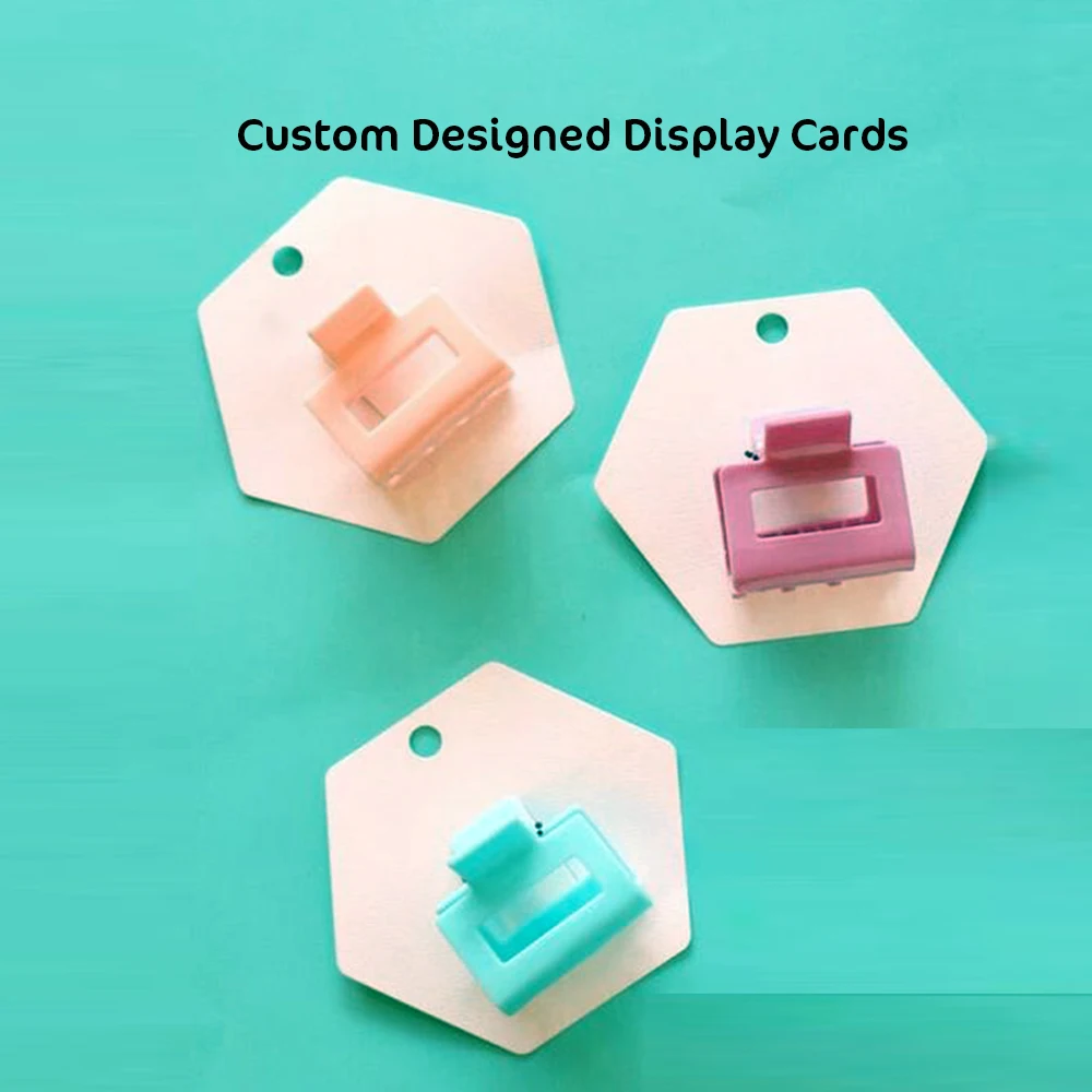 Customized Designs Logos Mini Hair Clip Display Card Women Girls Hair ...