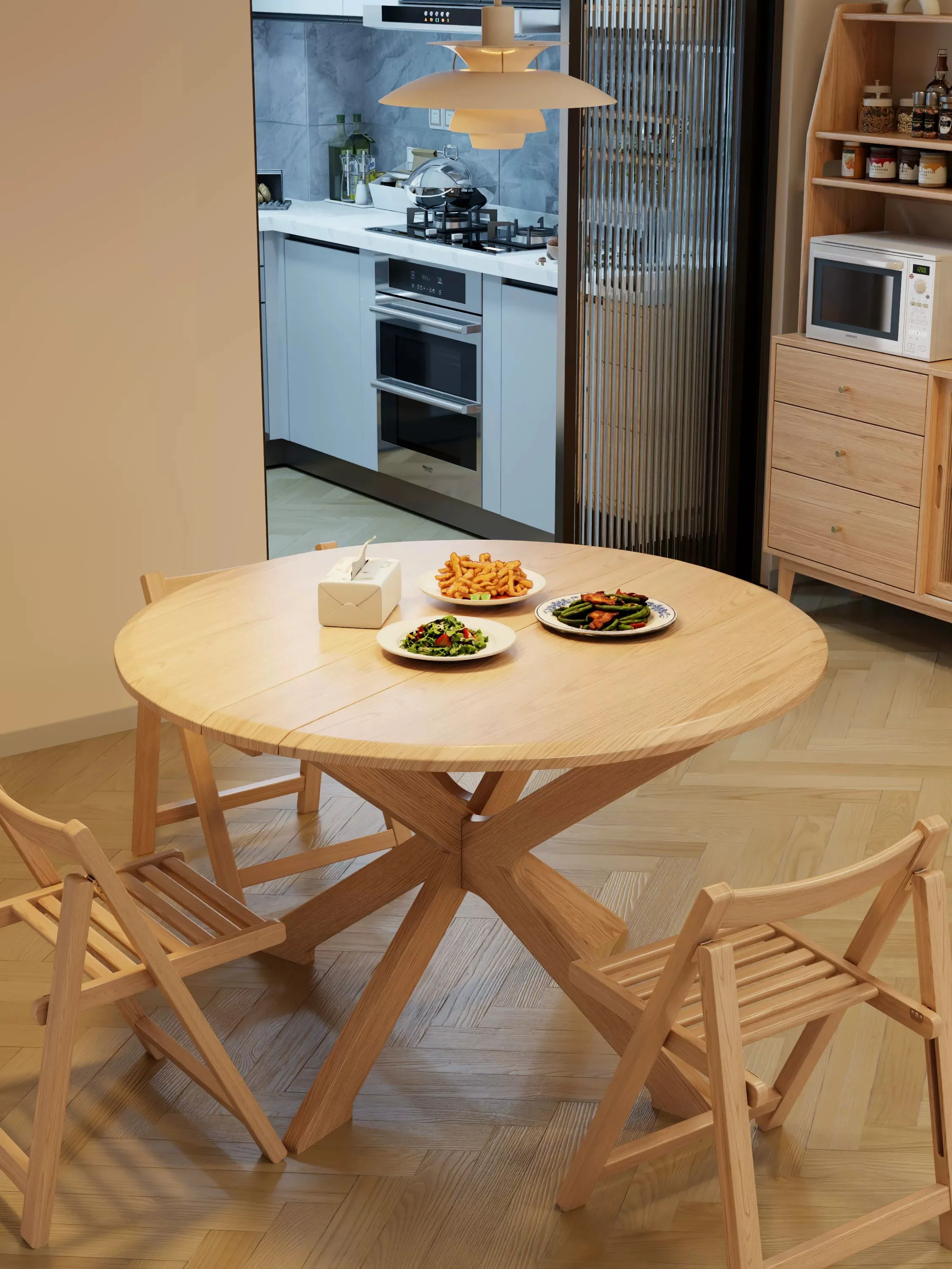 Simple Foldable Dining Table Set Convenient and Elegantly Designed ...