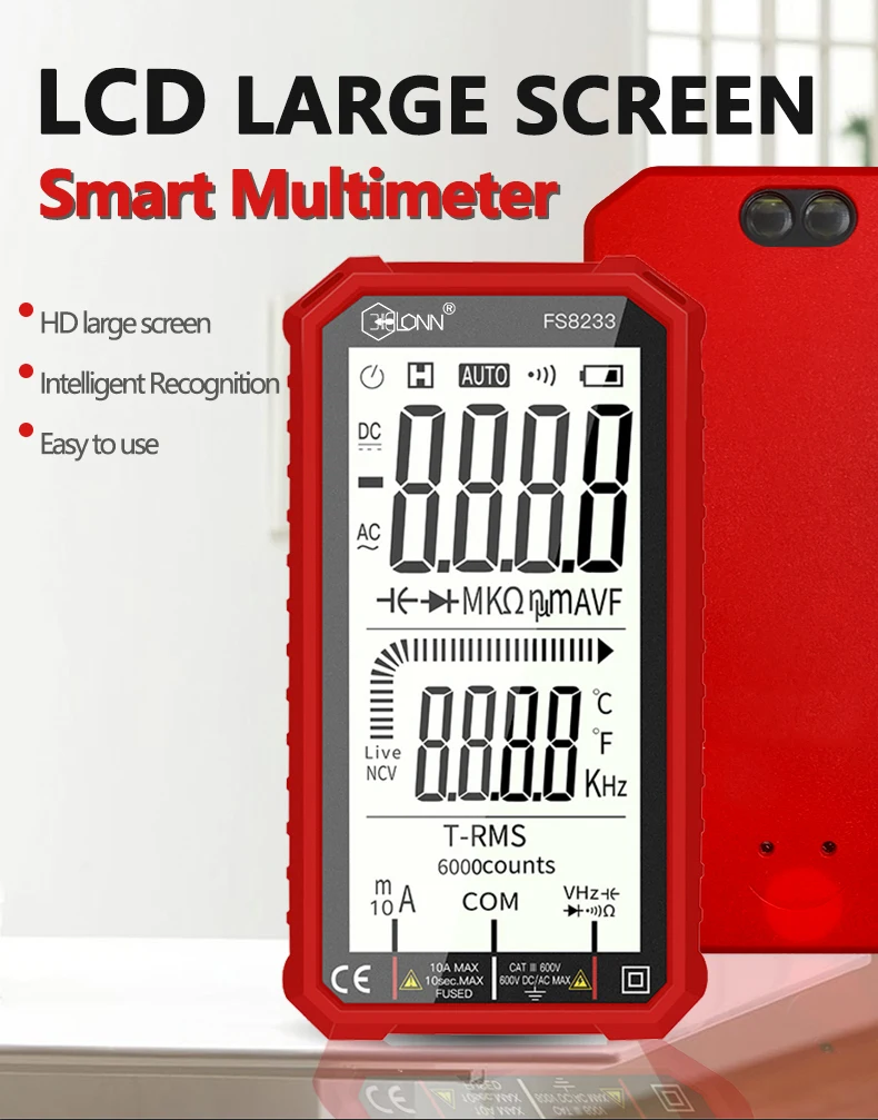 Fs 899c Full Screen Digital Multimeter/detector/tester With Measuring ...