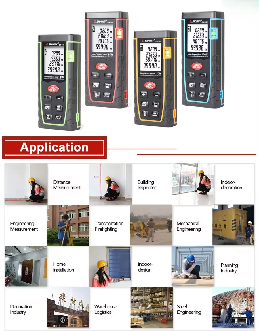 SW-T60 SNDWAY Digital Laser Distance Meter Mini Digital Meter Laser ...