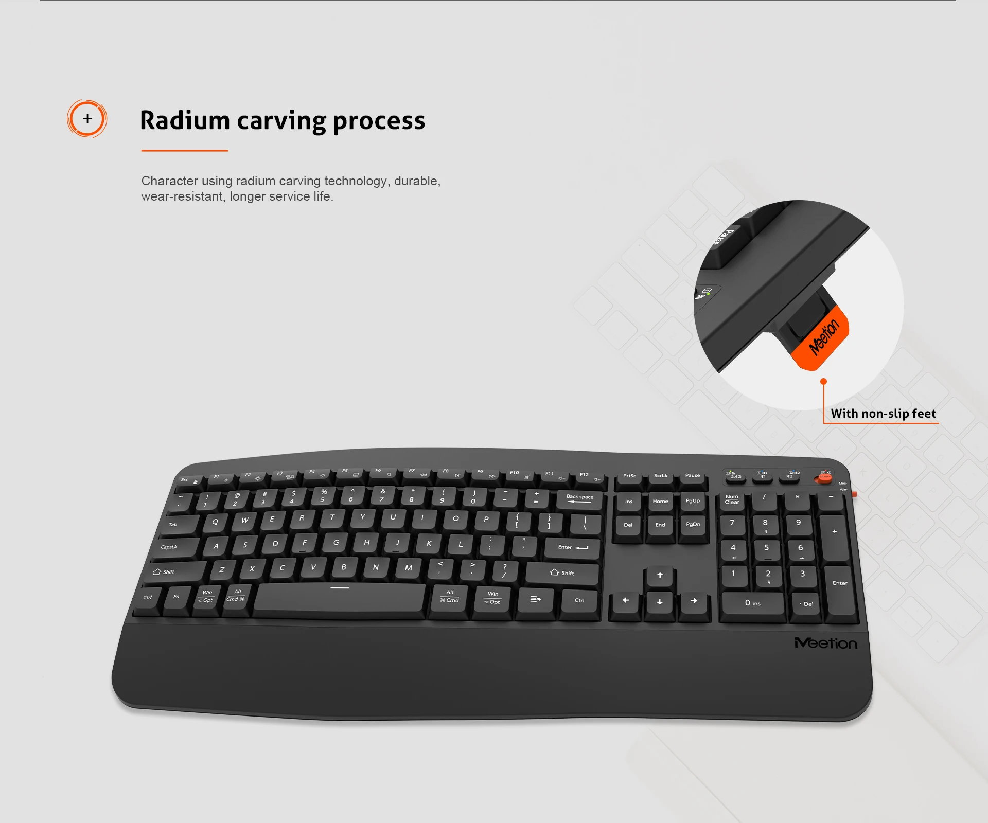 Meetion DirectorA Full-Size Dual Model Wireless Mouse and Keyboard ...