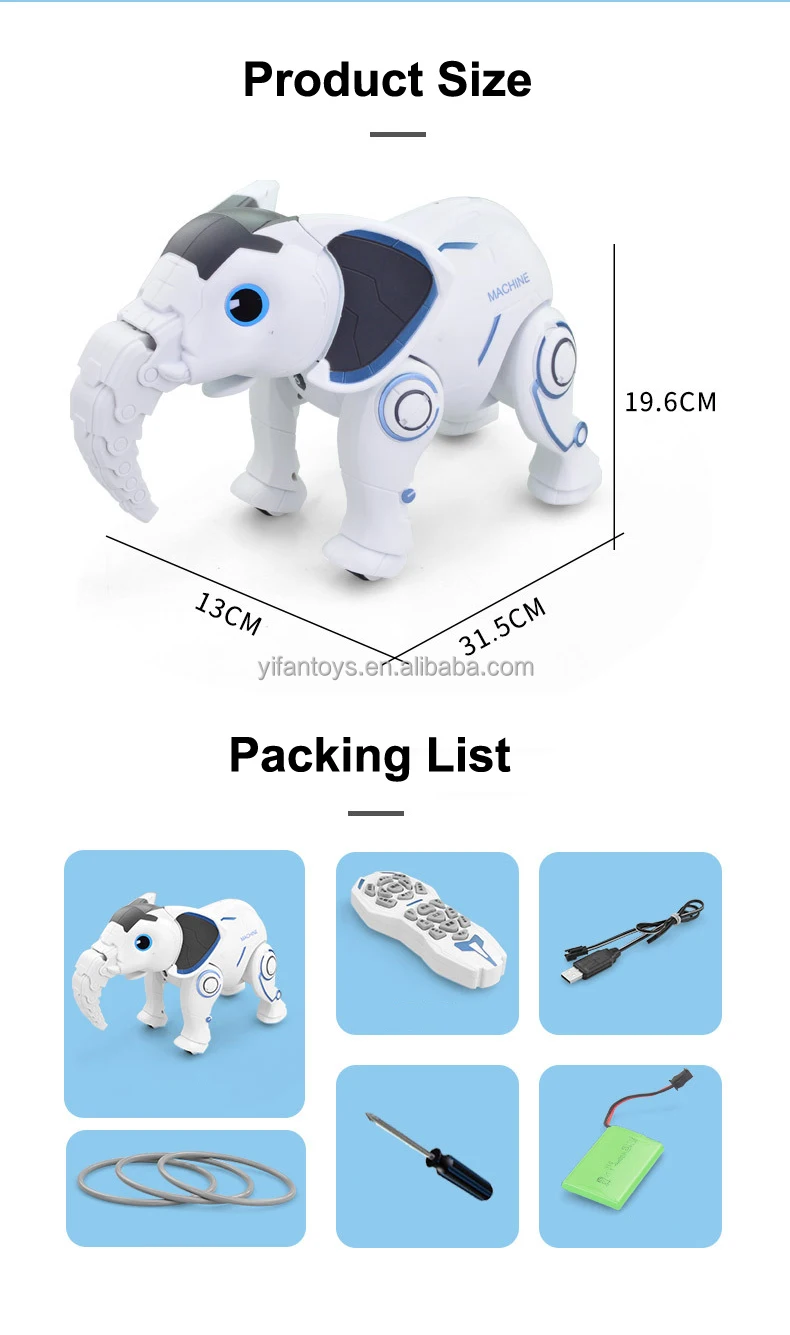 K17 Intelligent Rc Elephant Robot Electronic Ferrule & Dancing Voice ...