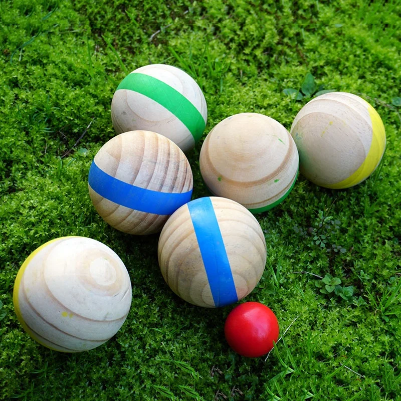 Wooden Petanque Ball Set - 7pcs for Kids' Outdoor Fun