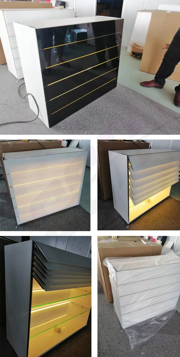 Smart Glass Louver Lift Cabinet - Modern Kitchen Storage