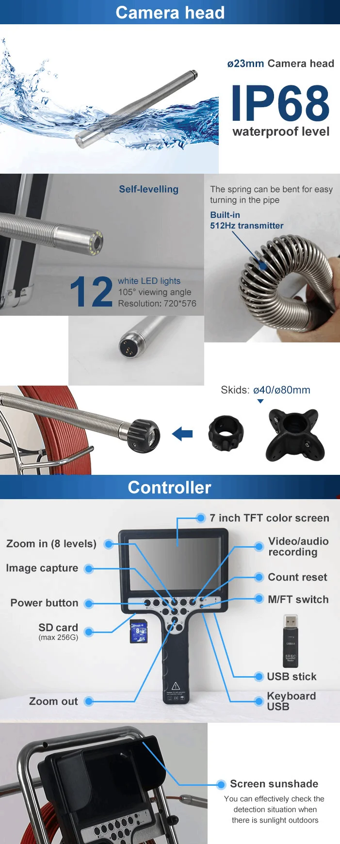 Industrial Pipeline Robot Drain Pipeline Inspection Cctv Camera Pipe ...