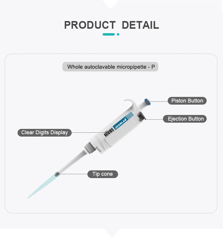 Single Channel Adjustable Volume Micropipette for Lab