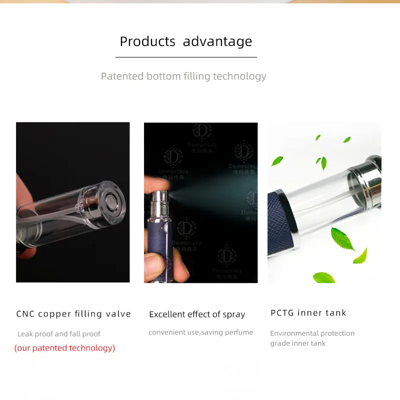 Empty Magnetic Case Perfume Atomizer Scent Clear Refill Spray Bottles ...