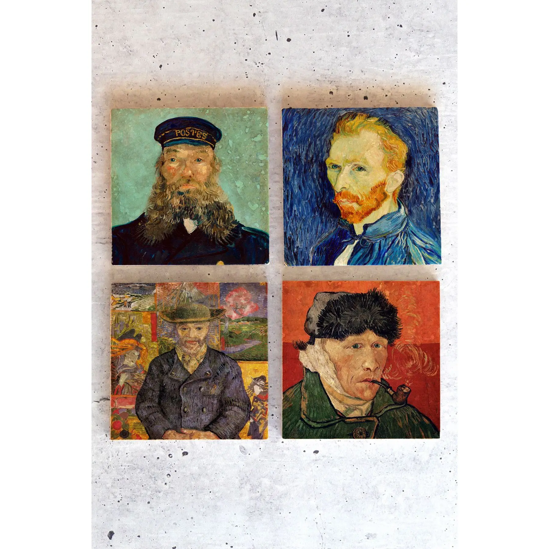 Vincent Van Gogh 4-Piece Stone Coaster Set VanGogh01 for Table ...