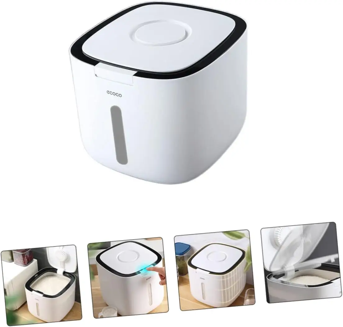 Airtight Rice Dispenser Food Storage Container Automatic Flip Cover ...