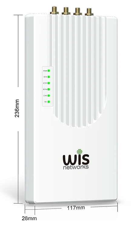 Ultra-fast 4x4 Wi-Fi 6e Speeds by Wisnetworks Outdoor Base Station